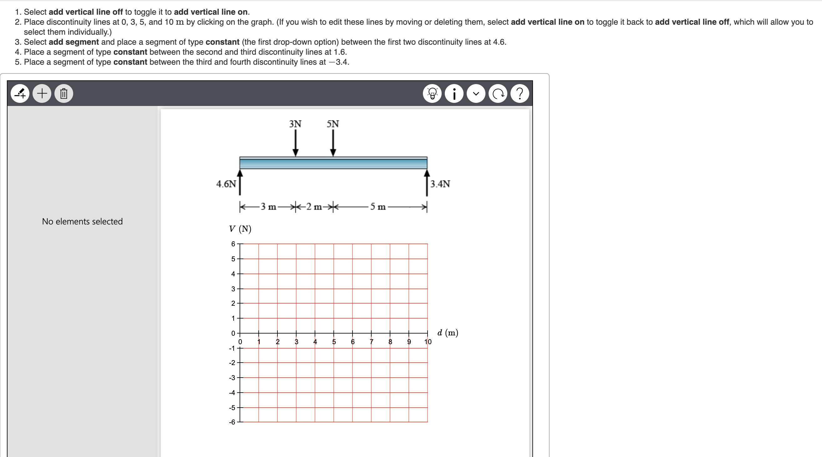 1. Select add vertical line off to toggle it to add | Chegg.com