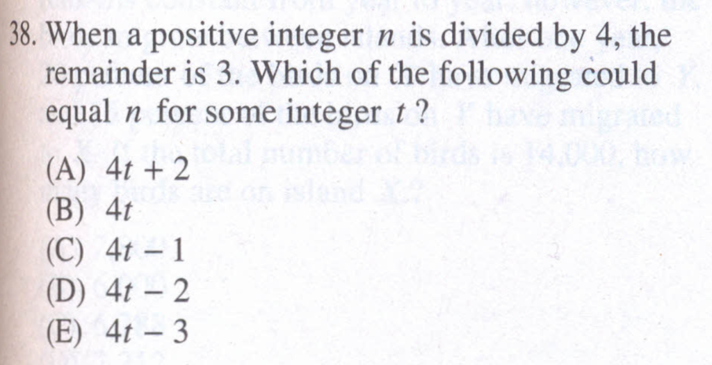 Solved 38. W hen a positive integer n is divided by 4, the | Chegg.com