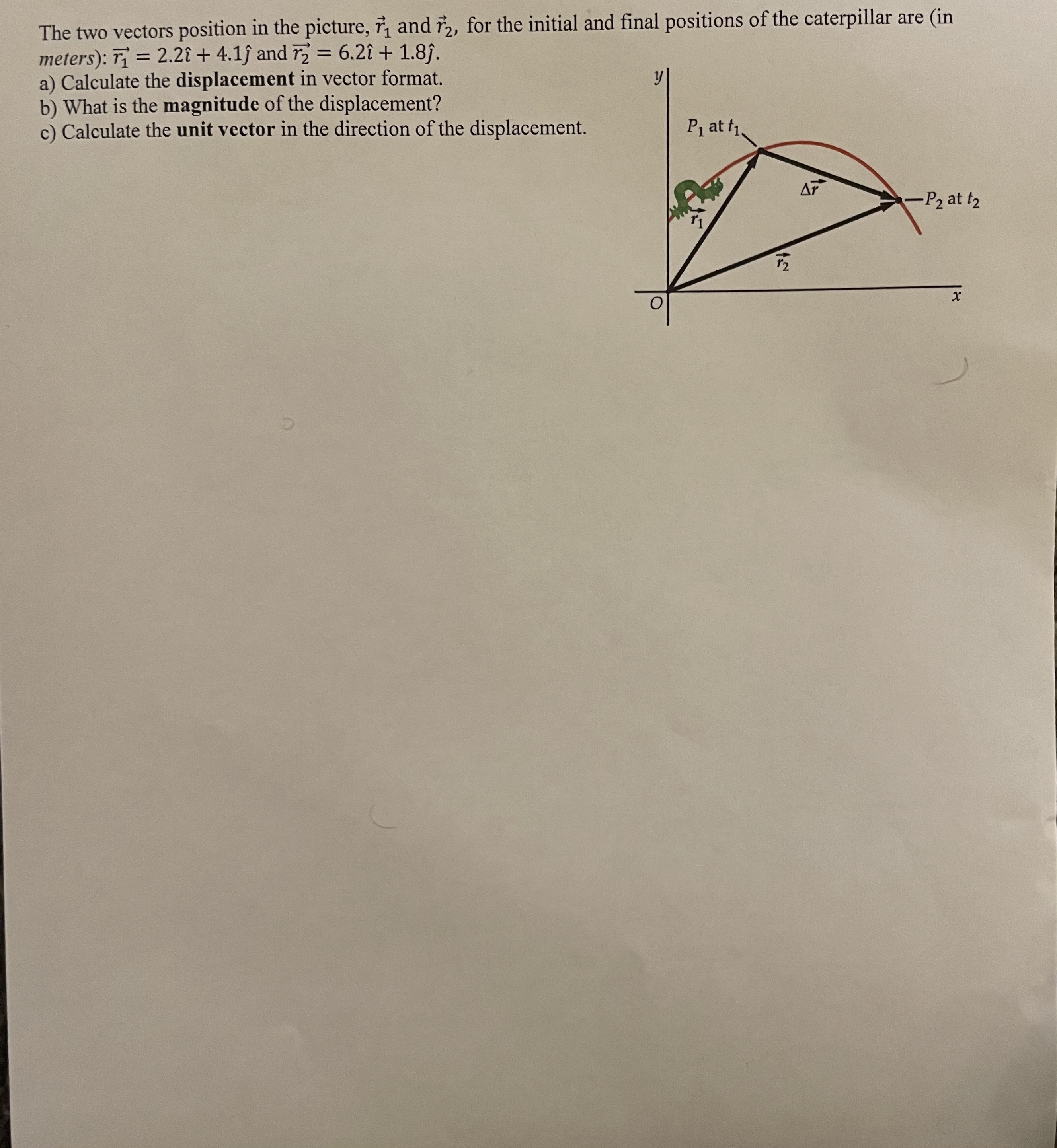 Solved The two vectors position in the picture, r1 and r2, | Chegg.com