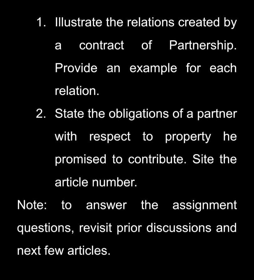 Solved 1. Illustrate the relations created by a contract of | Chegg.com