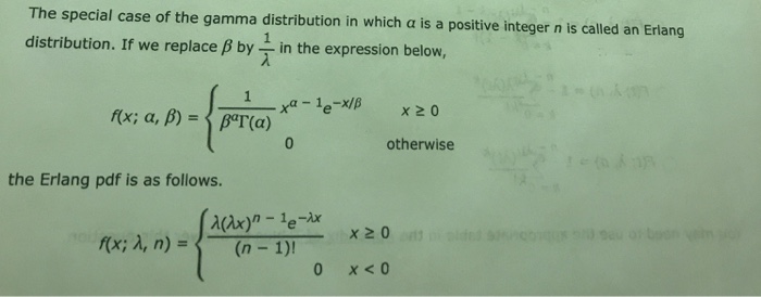 The special case of the gamma distribution in which a | Chegg.com