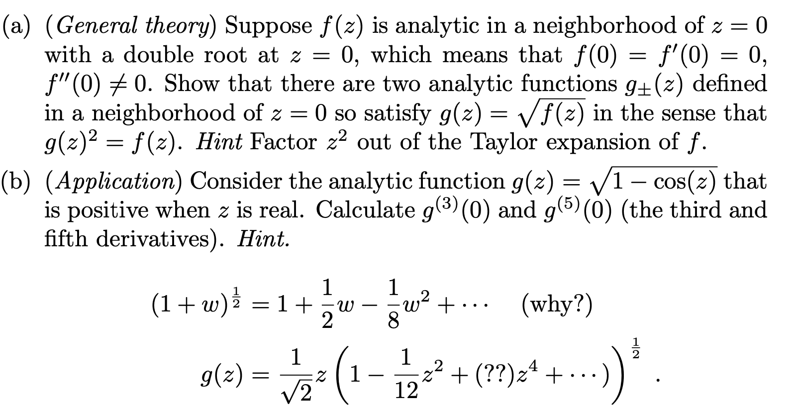 Solved (a) (General theory) Suppose f(z) is analytic in a | Chegg.com