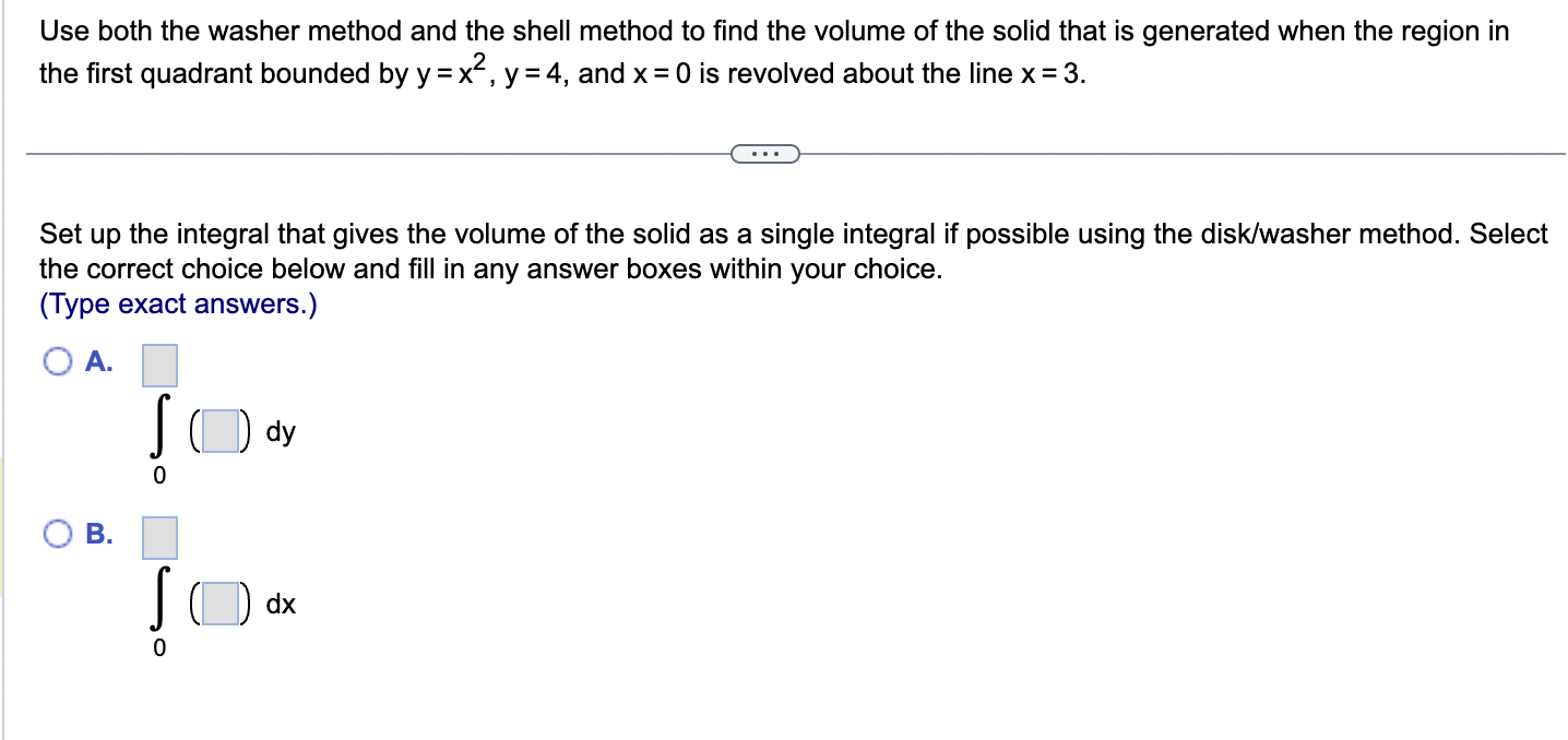 Solved Use both the washer method and the shell method to | Chegg.com