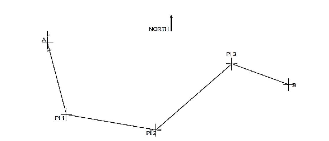 Solved NORTH at PI3 PI11 PIZI ग it PI No Chainages Y m) X | Chegg.com