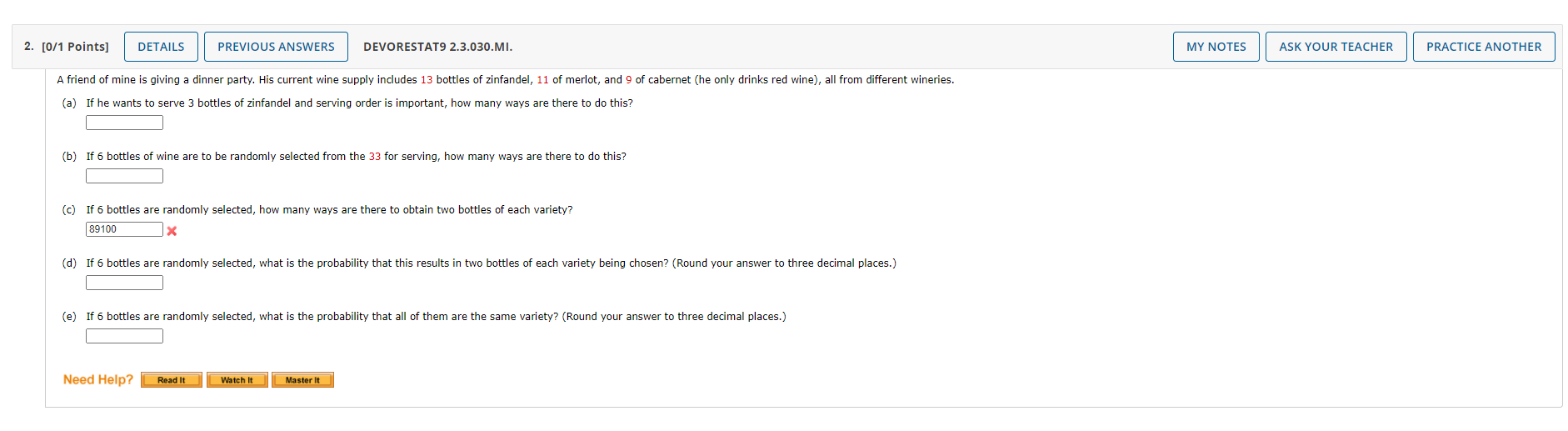 Solved 2. [0/1 Points] DETAILS PREVIOUS ANSWERS DEVORESTAT9 | Chegg.com