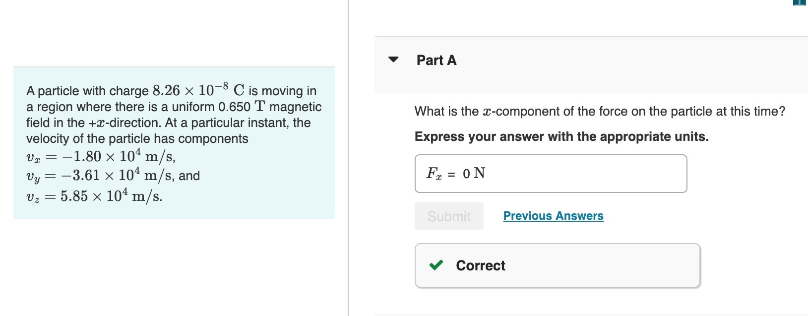 Solved A particle with charge 8.26×10−8C is moving in a | Chegg.com