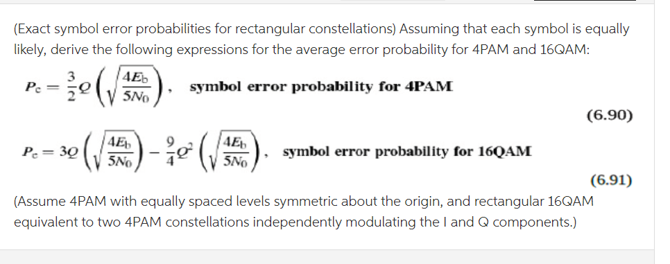 Solved (Exact symbol error probabilities for rectangular | Chegg.com