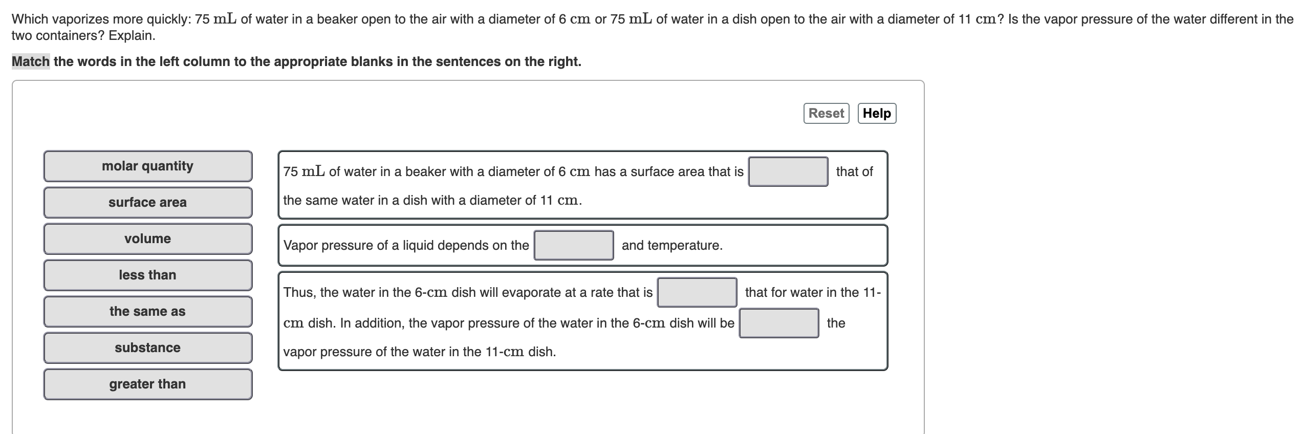 Solved two containers? Explain. Match the words in the left | Chegg.com