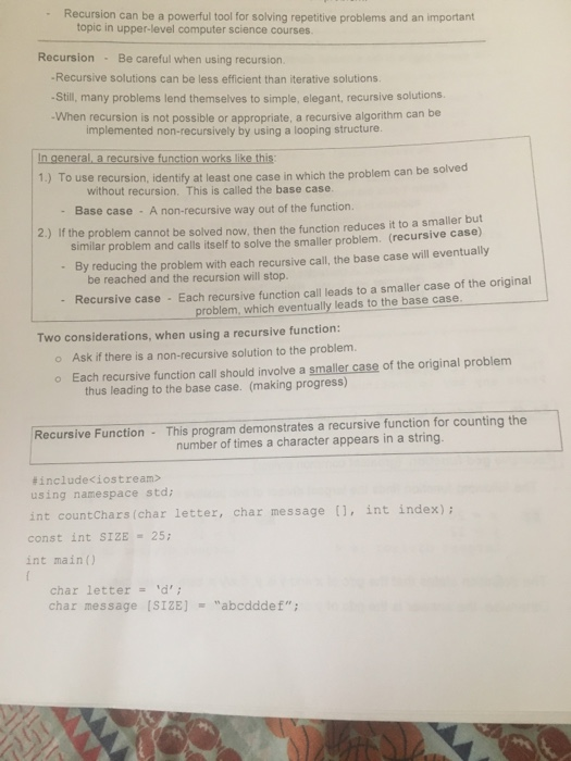 Recursion can be a powerful tool for solving | Chegg.com