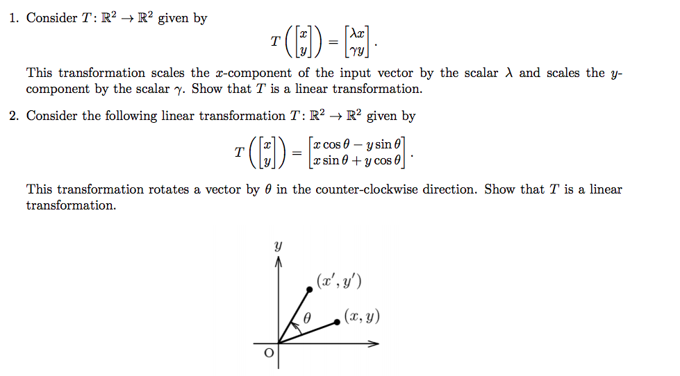 Solved 1. Consider T: R2 -> R2 given by T = This | Chegg.com