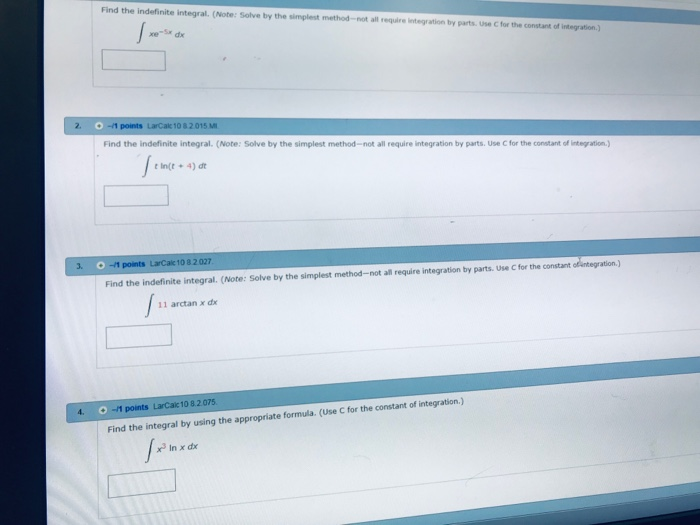 Solved Find the indefinite integral. (Note: Solve by the | Chegg.com