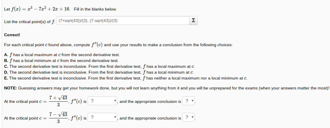 Solved Let f(x) = x3 – 7x2 + 2x +16. Fill in the blanks | Chegg.com
