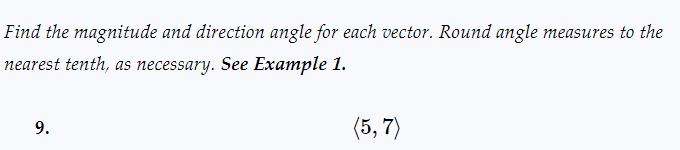 Solved Find the magnitude and direction angle for each | Chegg.com