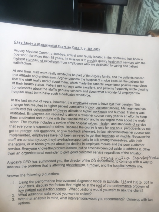 Solved Case Study 3 (Experiential Exercise Case 1, | Chegg.com