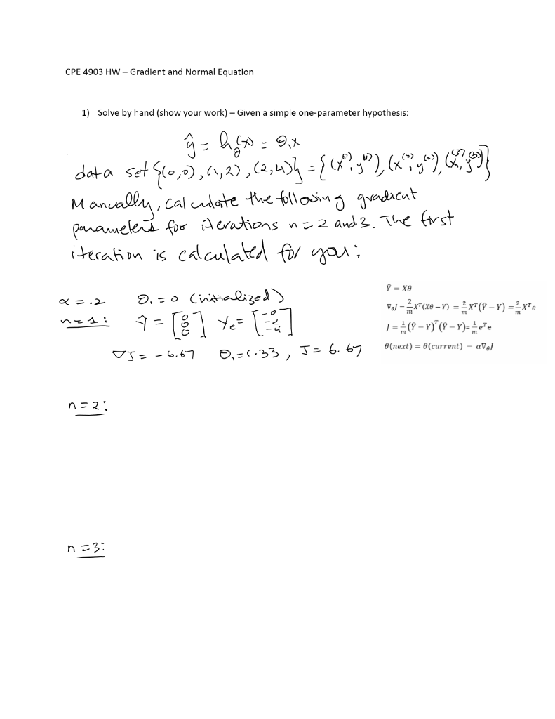Solved Find The Theta Cost Function J And Gradient Of J