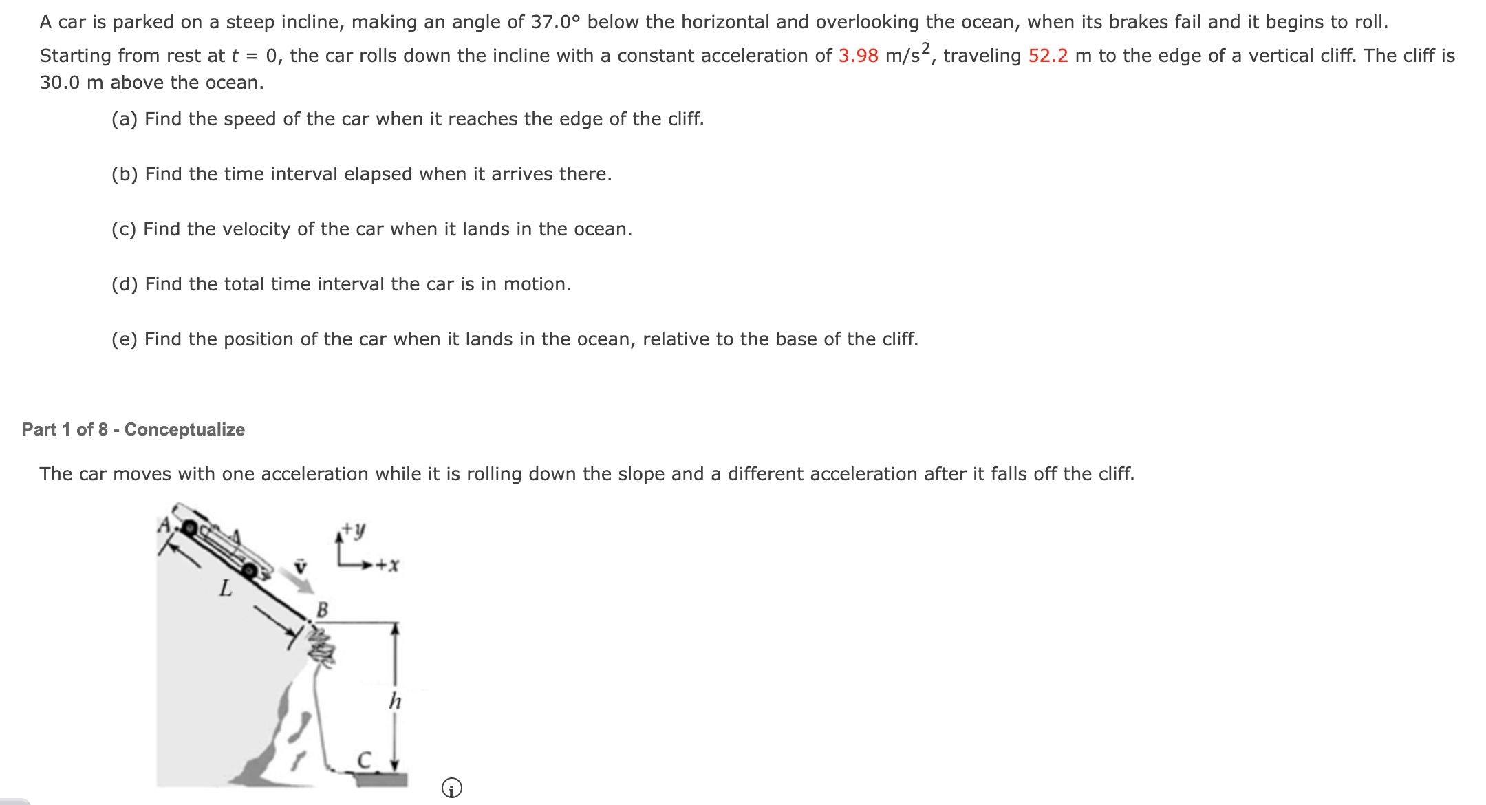 Solved A car is parked on a steep incline, making an angle | Chegg.com