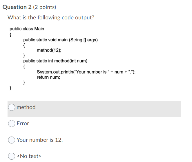 Solved Question 1 (2 points) Saved What is the following | Chegg.com