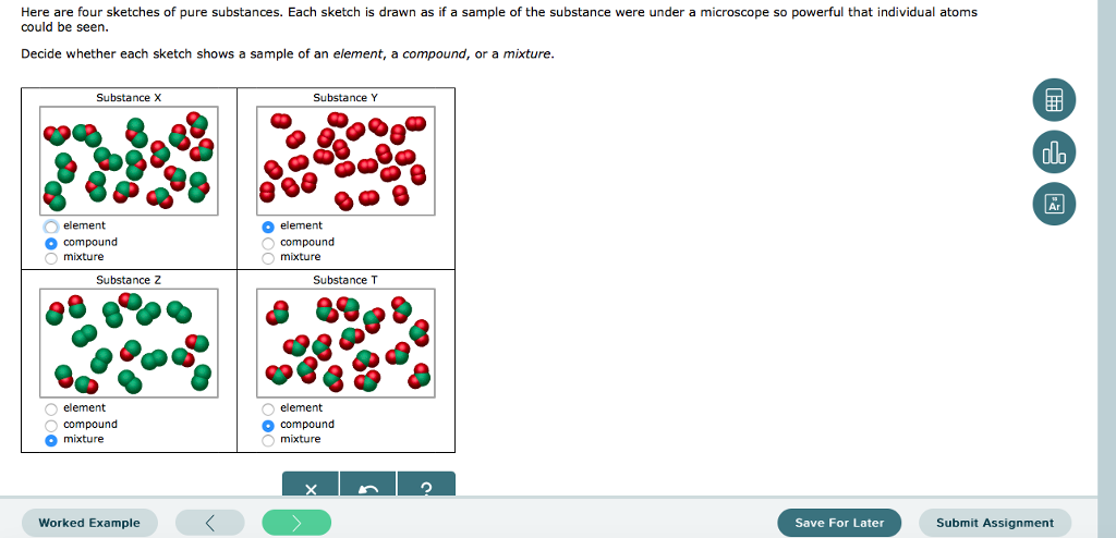 Solved Here are four sketches of pure substances. Each | Chegg.com