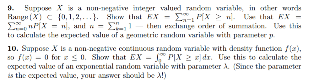 Solved 9 Suppose X Is A Non Negative Integer Valued Random