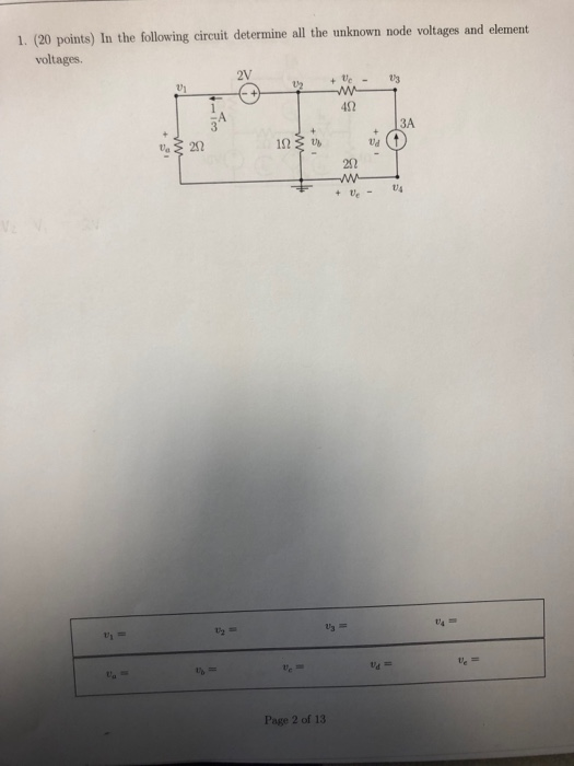 Solved Points In The Following Circuit Determine All The 