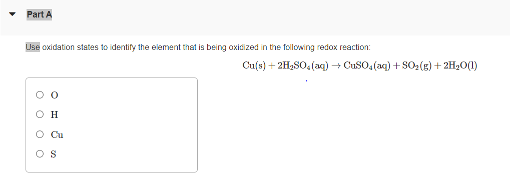 Solved Use oxidation states to identify the element that is | Chegg.com