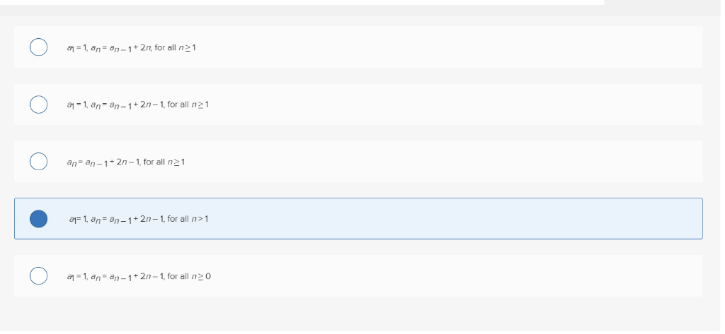 Solved Give A Recursive Definition Of The Sequence An N 2946