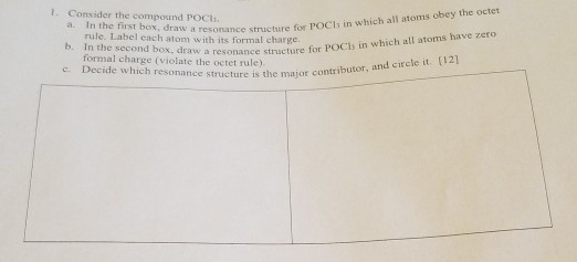 Solved 1. Consider the compound POC nce structure for POCI, | Chegg.com