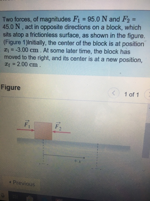 Solved Find the W1 done on the block by the force of | Chegg.com