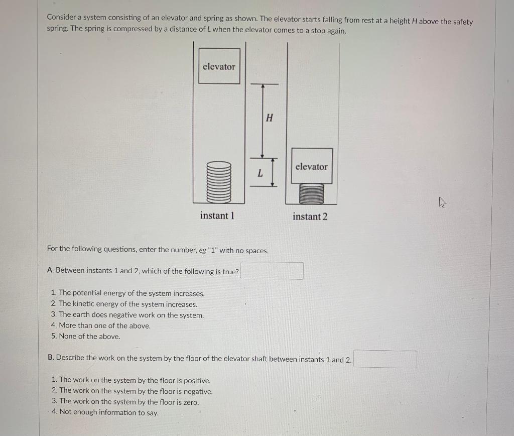 Solved Consider a system consisting of an elevator and | Chegg.com
