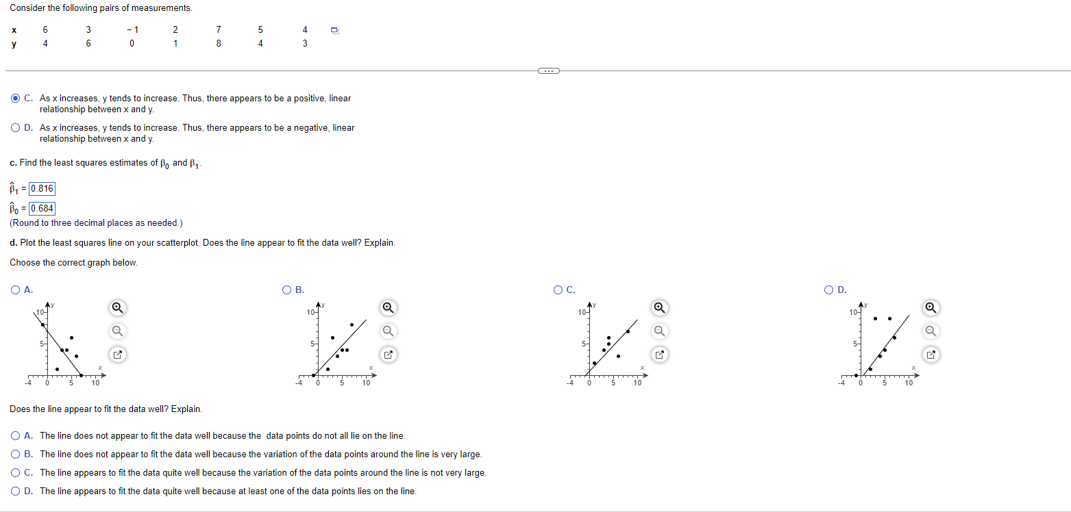 Solved Concider the fnllnwinn nairs of measurements :. As x | Chegg.com