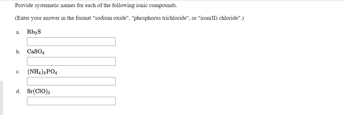 Solved Provide systematic names for each of the following | Chegg.com