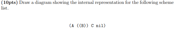 Solved (10pts) Draw a diagram showing the internal | Chegg.com