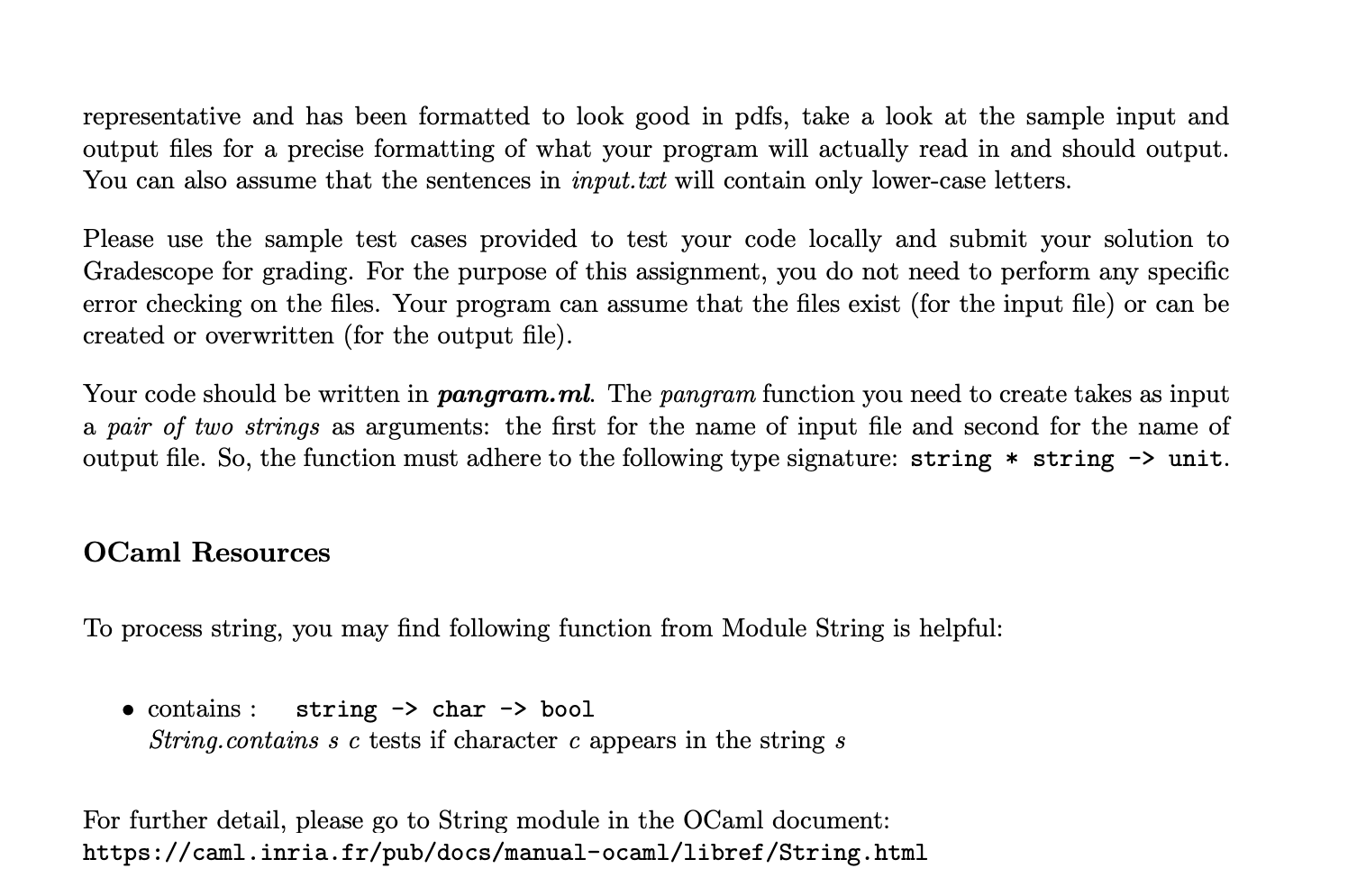 Write a program with OCaml. Your program will consist | Chegg.com
