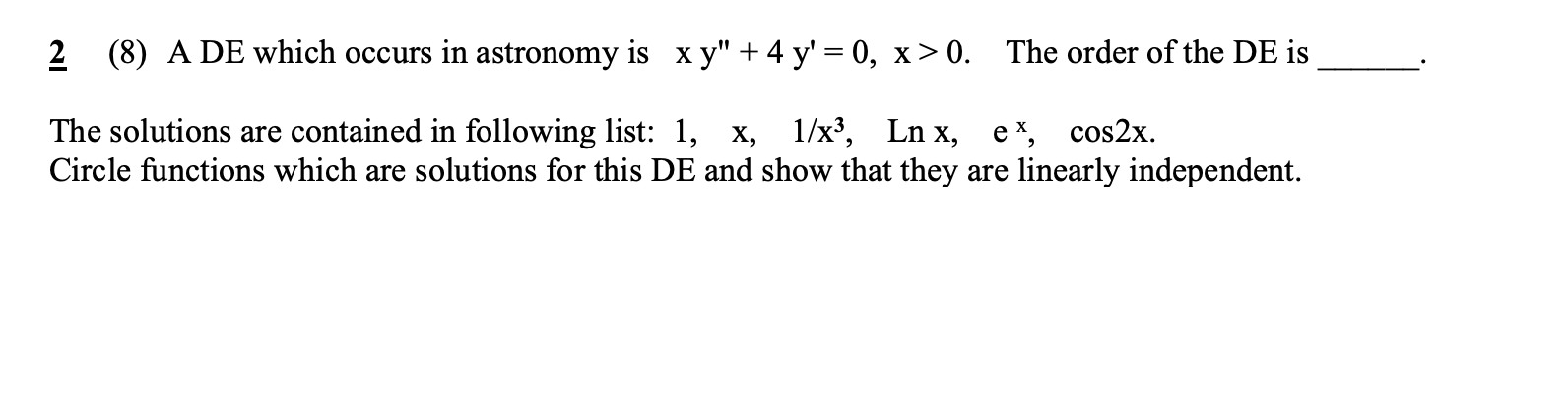 Solved This is for a college level Differential Equation | Chegg.com