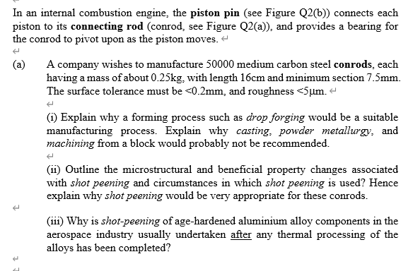 Solved In an internal combustion engine, the piston pin (see | Chegg.com