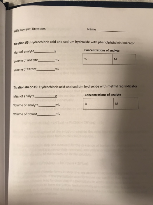 How do I find the % and Molarity of my titrations? | Chegg.com