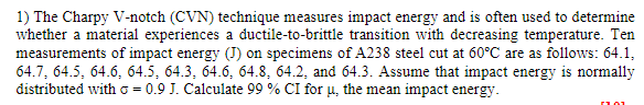 Solved The Charpy V-notch (CVN) technique measures impact | Chegg.com