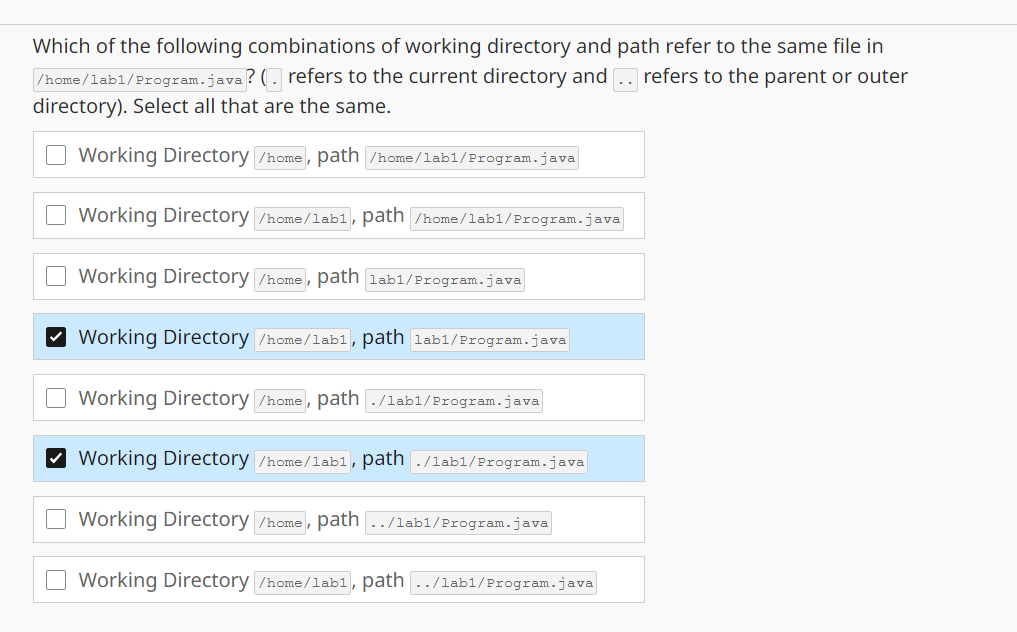 Solved Which of the following combinations of working | Chegg.com
