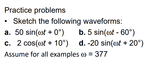 Solved Practice problems - Sketch the following waveforms: | Chegg.com