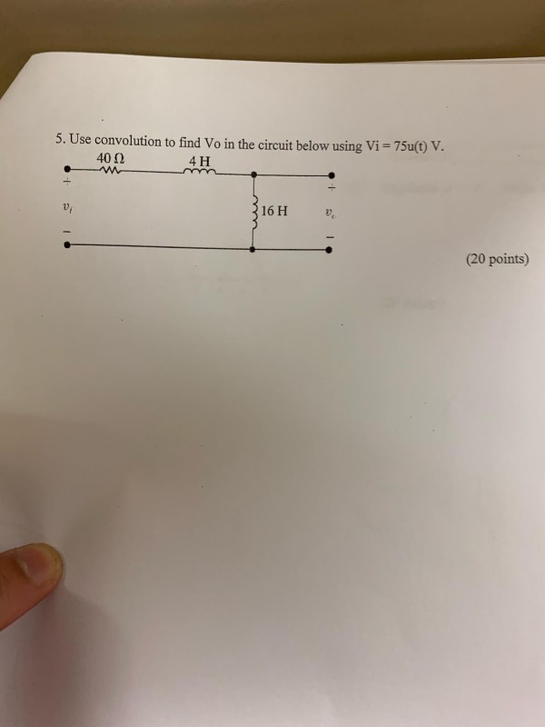 Solved 5. Use convolution to find Vo in the circuit below | Chegg.com