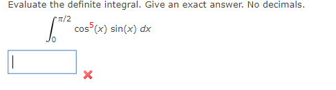 Solved Evaluate the definite integral. Give an exact answer. | Chegg.com