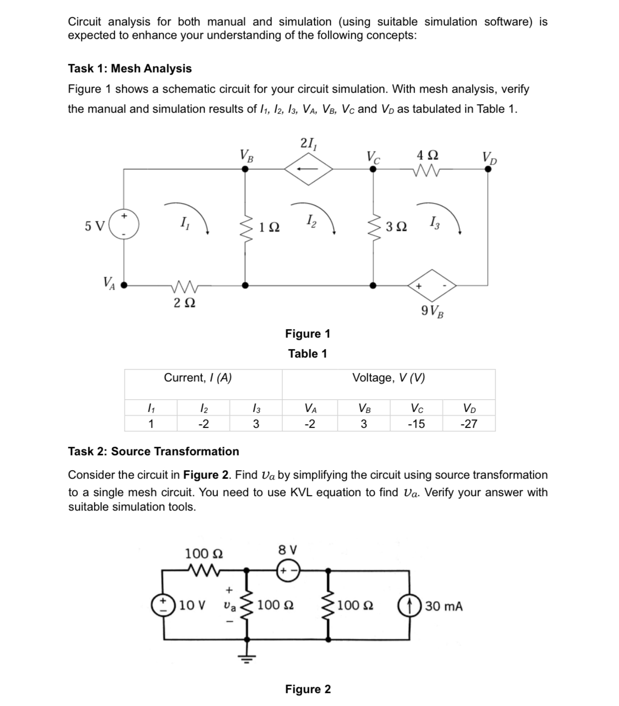 Solved Circuit analysis for both manual and simulation | Chegg.com