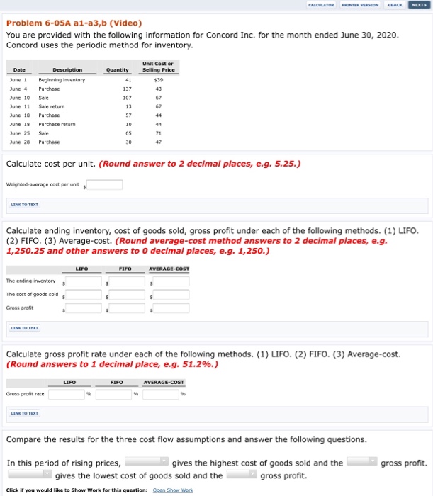 Solved Problem 6-05A a1-a3,b (Video) You are provided with | Chegg.com