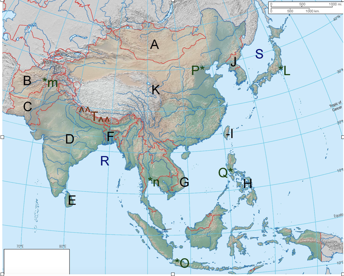 Map Of Monsoon Asia Countries