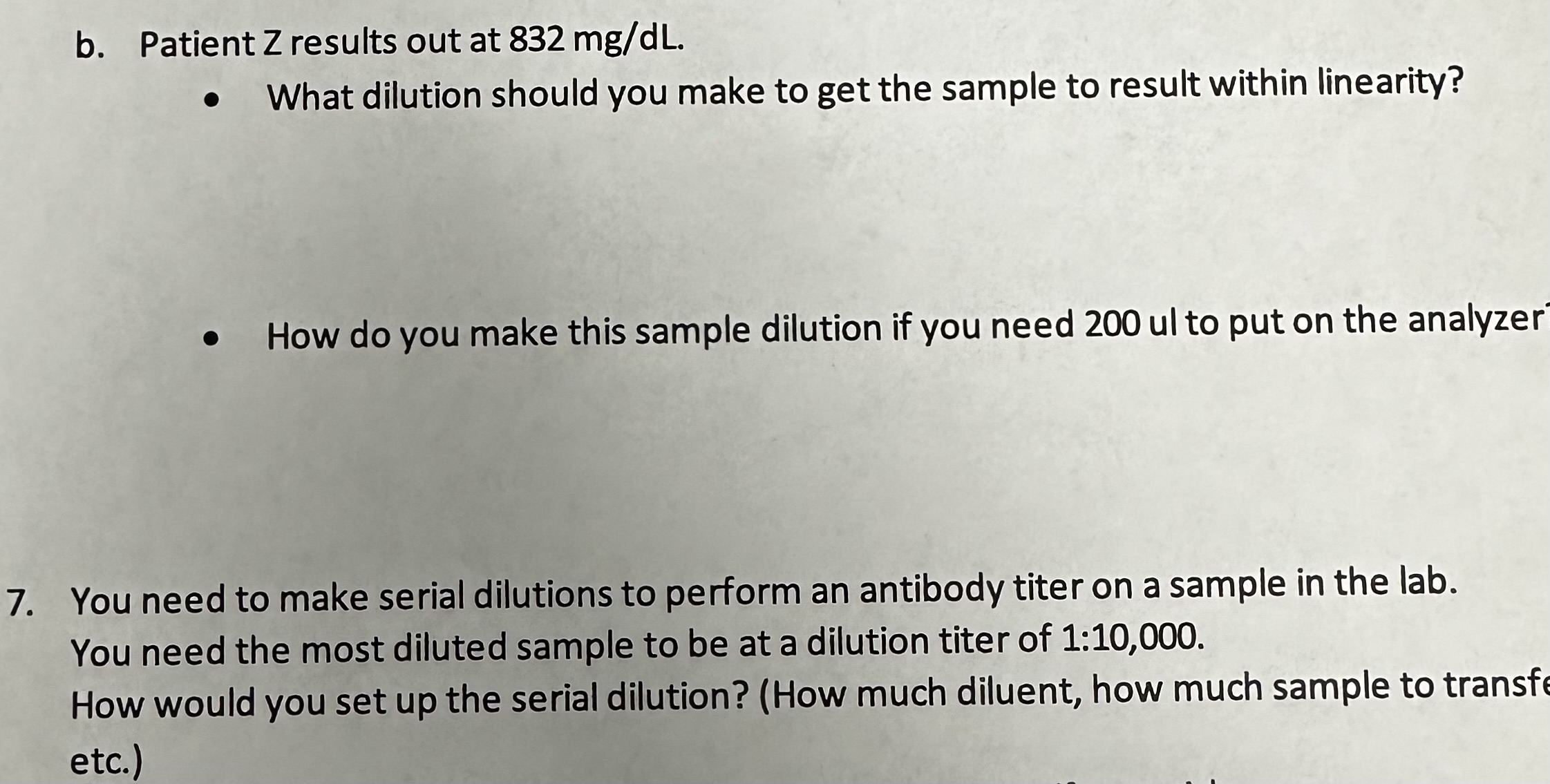 Solved - How do you make this sample dilution if you need | Chegg.com