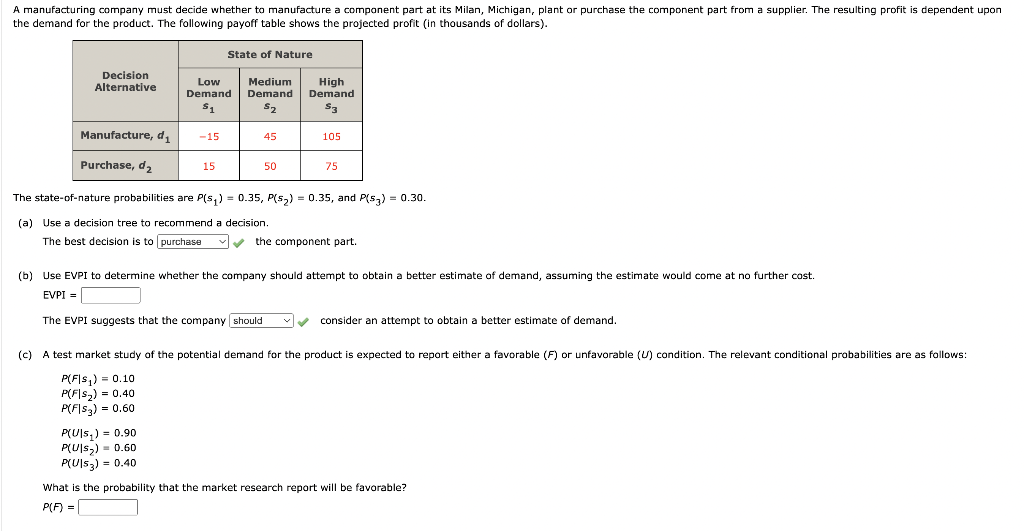 the demand for the product. The following payoff | Chegg.com