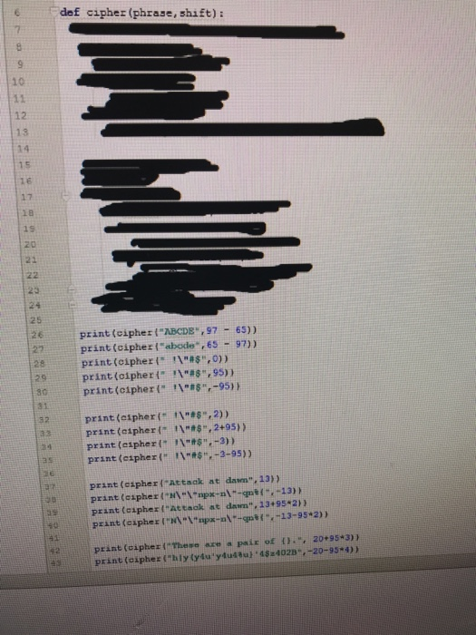 Solved 1) Go to called cipher(phrase,snift) that accepts two | Chegg.com