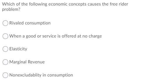 Solved Which of the following economic concepts causes the | Chegg.com
