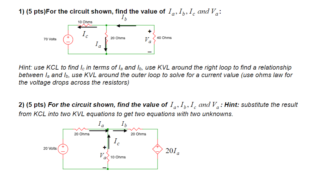 Solved (5pts) ﻿For the circuit shown, find the value of | Chegg.com