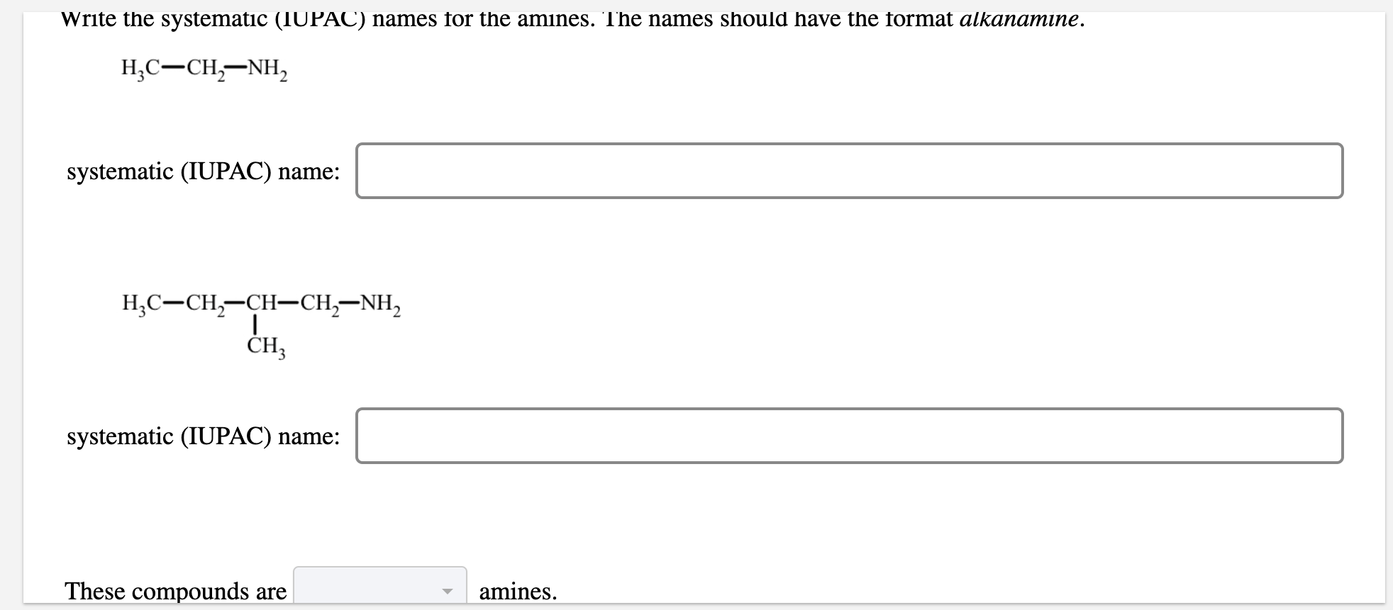 Solved Write the systematic (IUPAC) names for the amines. | Chegg.com